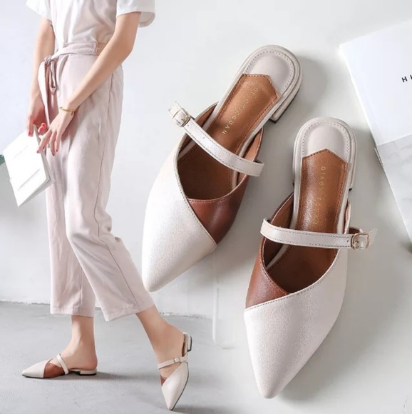 Shoes | Classic Pointed Toe Beige Mules | Poshmark